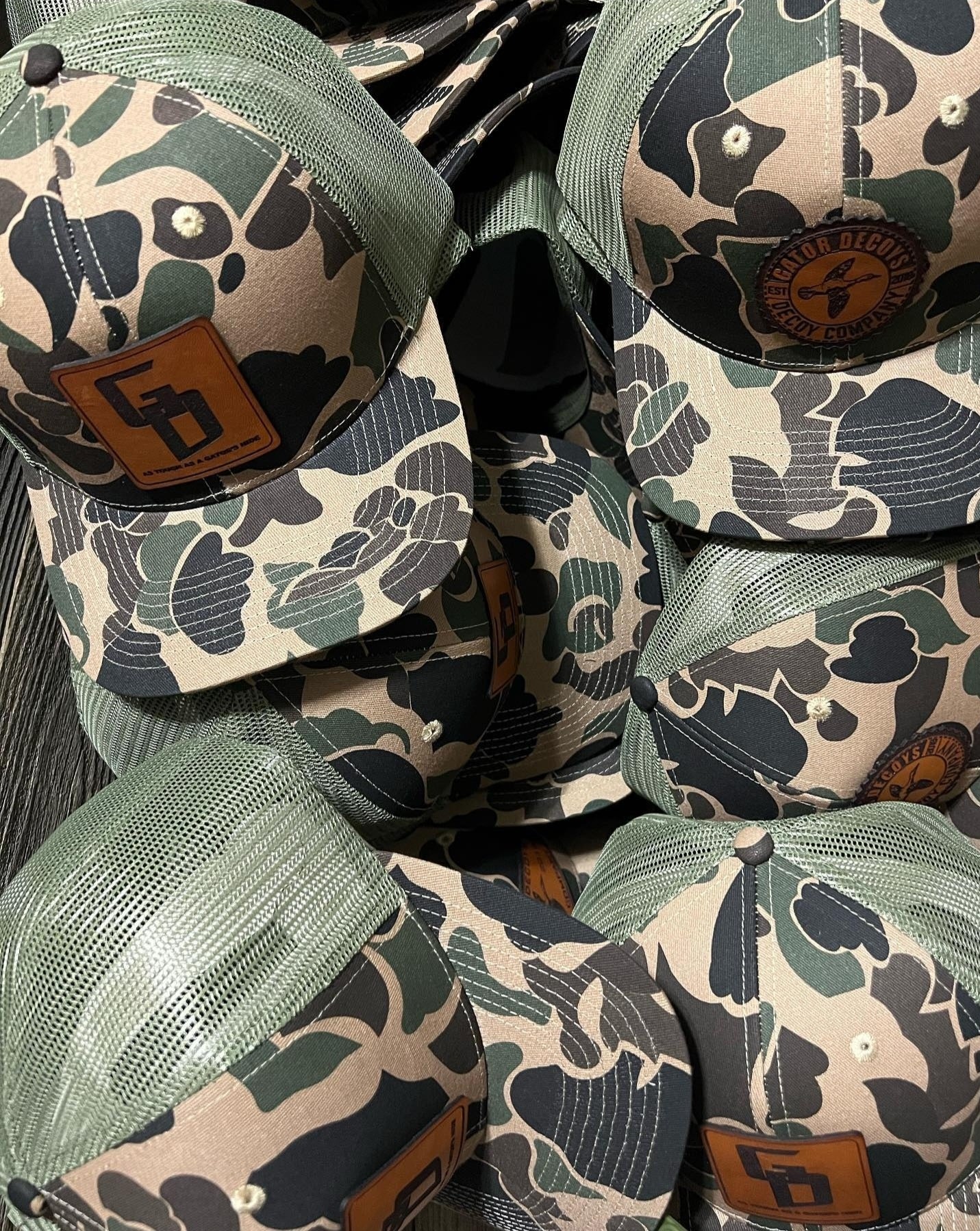 OLD SCHOOL CAMO LEATHER PATCH HAT